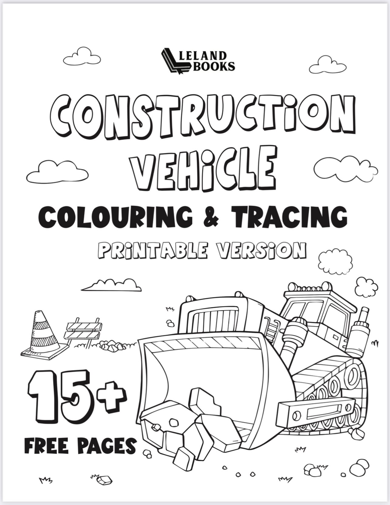 Printable “Construction tracing and colouring” book is now available ...